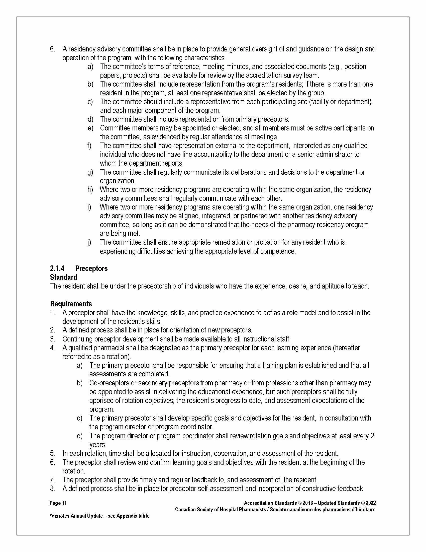 Program Standards - National (CPRB) — Island Health Pharmacy PGY1 ...