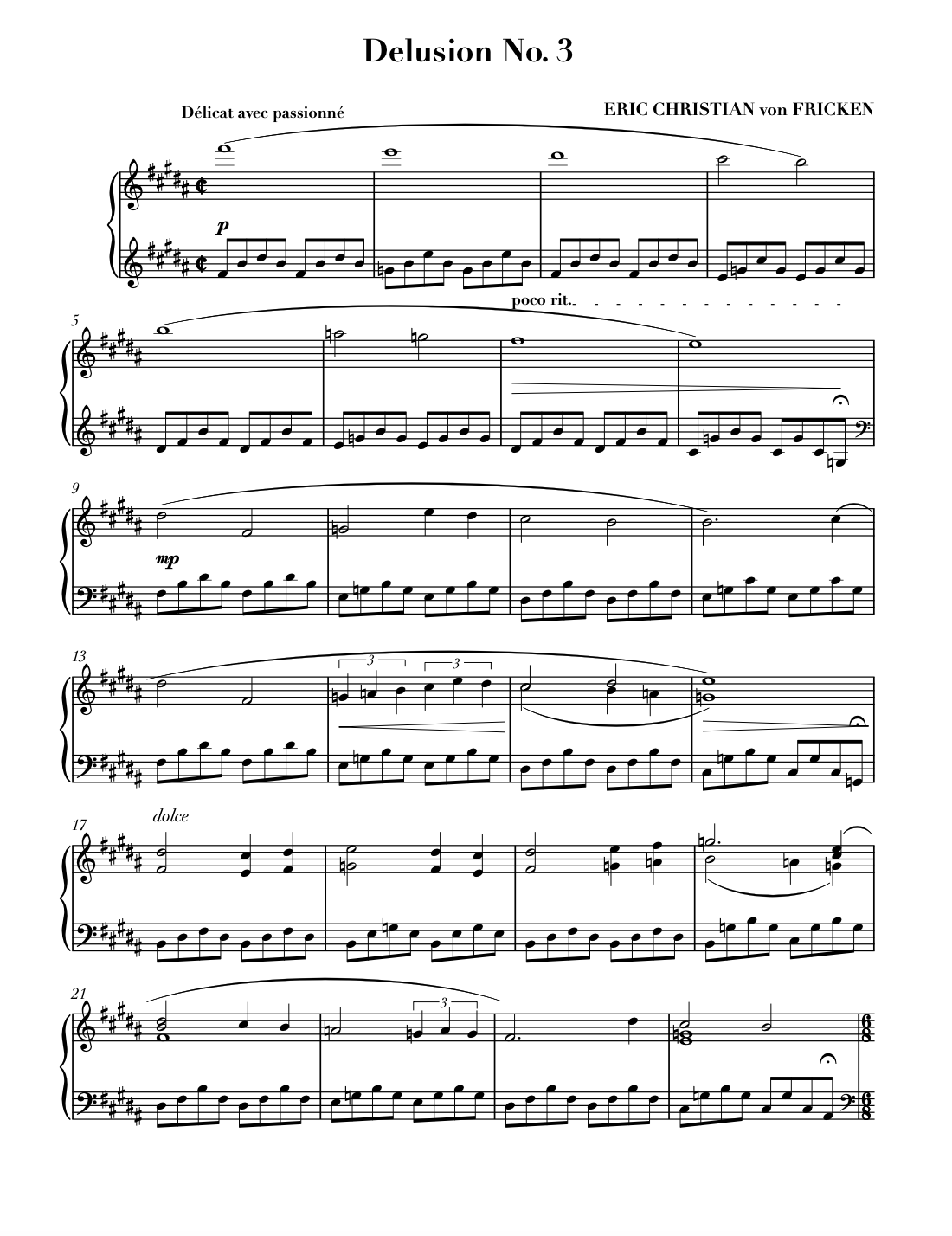 Sheet Music — ERIC CHRISTIAN