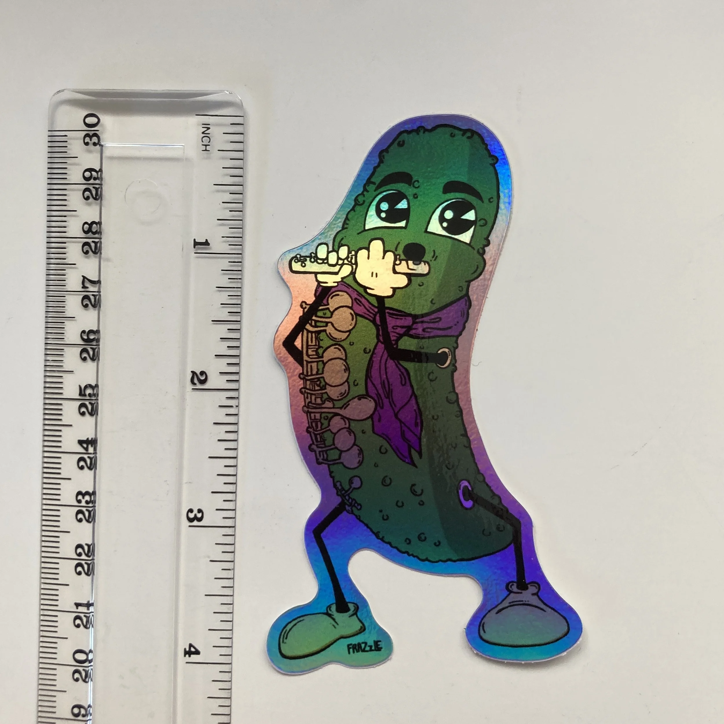 "Pickle-O" holographic sticker — Meerenai Shim