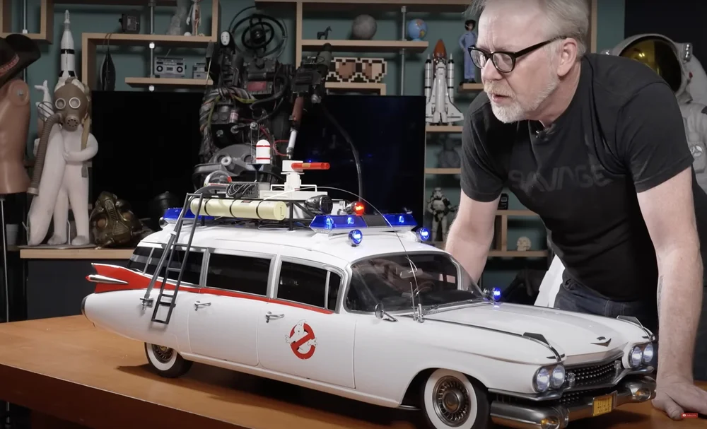 Adam Savage Unboxes an The Amazing 1/6th Scale Ecto-1 Collectible Car From GHOSTBUSTERS — GeekTyrant