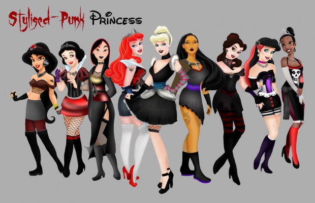 Disney Princesses As Punks Superheros Goths High School Girls