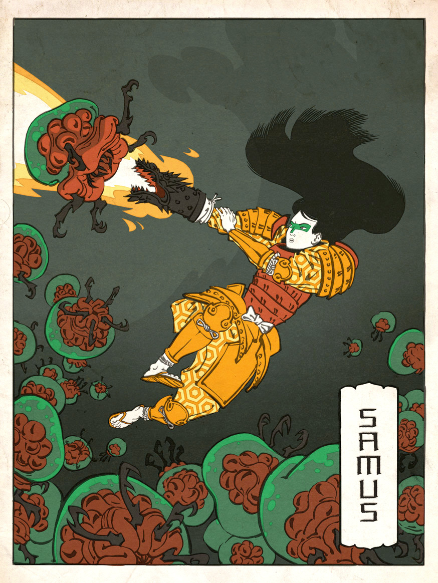 Classic Video Game Characters as Japanese Woodblock Art — GeekTyrant