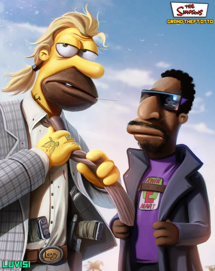 GRAND THEFT OTTO - The Simpsons/GTA Mashup Art Series — GeekTyrant