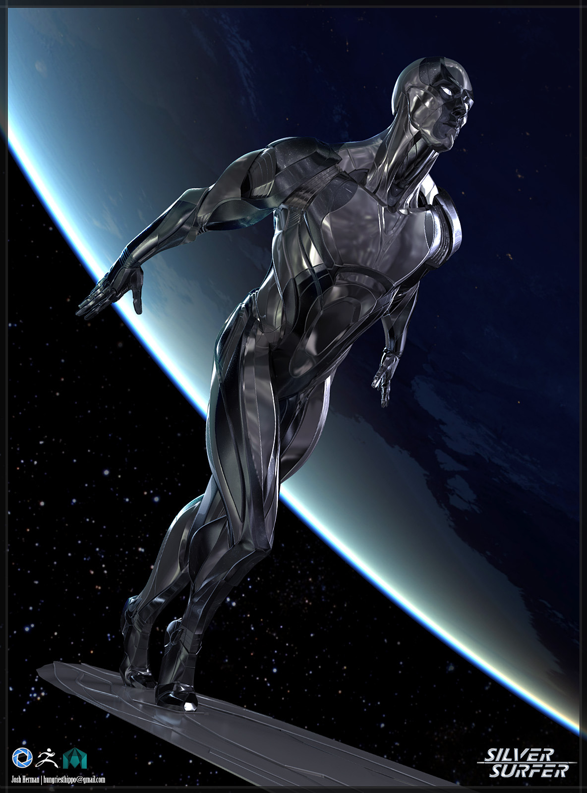 Captivating SILVER SURFER Character Art by Josh Herman — GeekTyrant