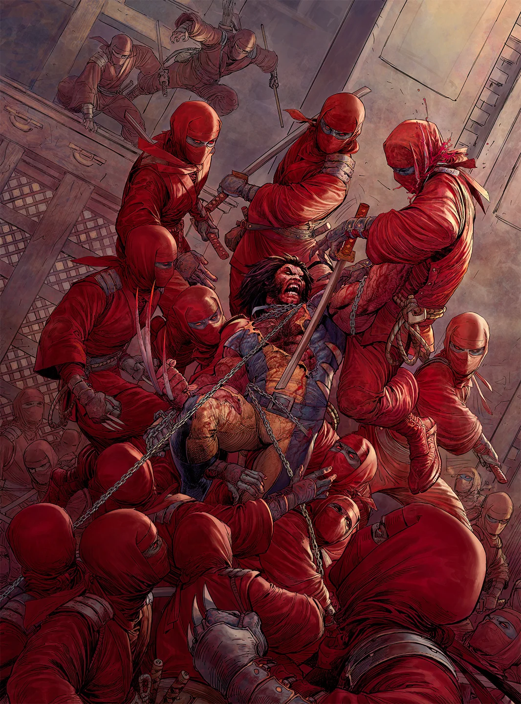 Wolverine Vs. Ninjas — Art — GeekTyrant