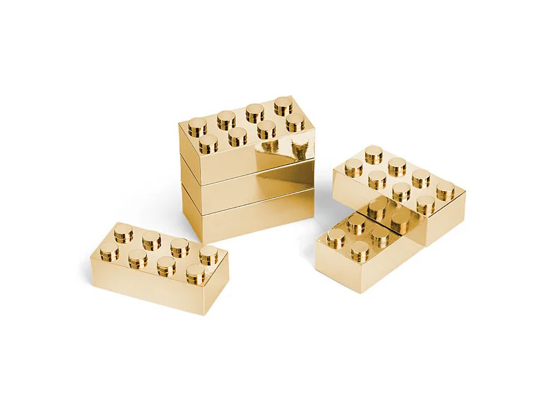 Gold Plated Metal Building Brick Set — GeekTyrant