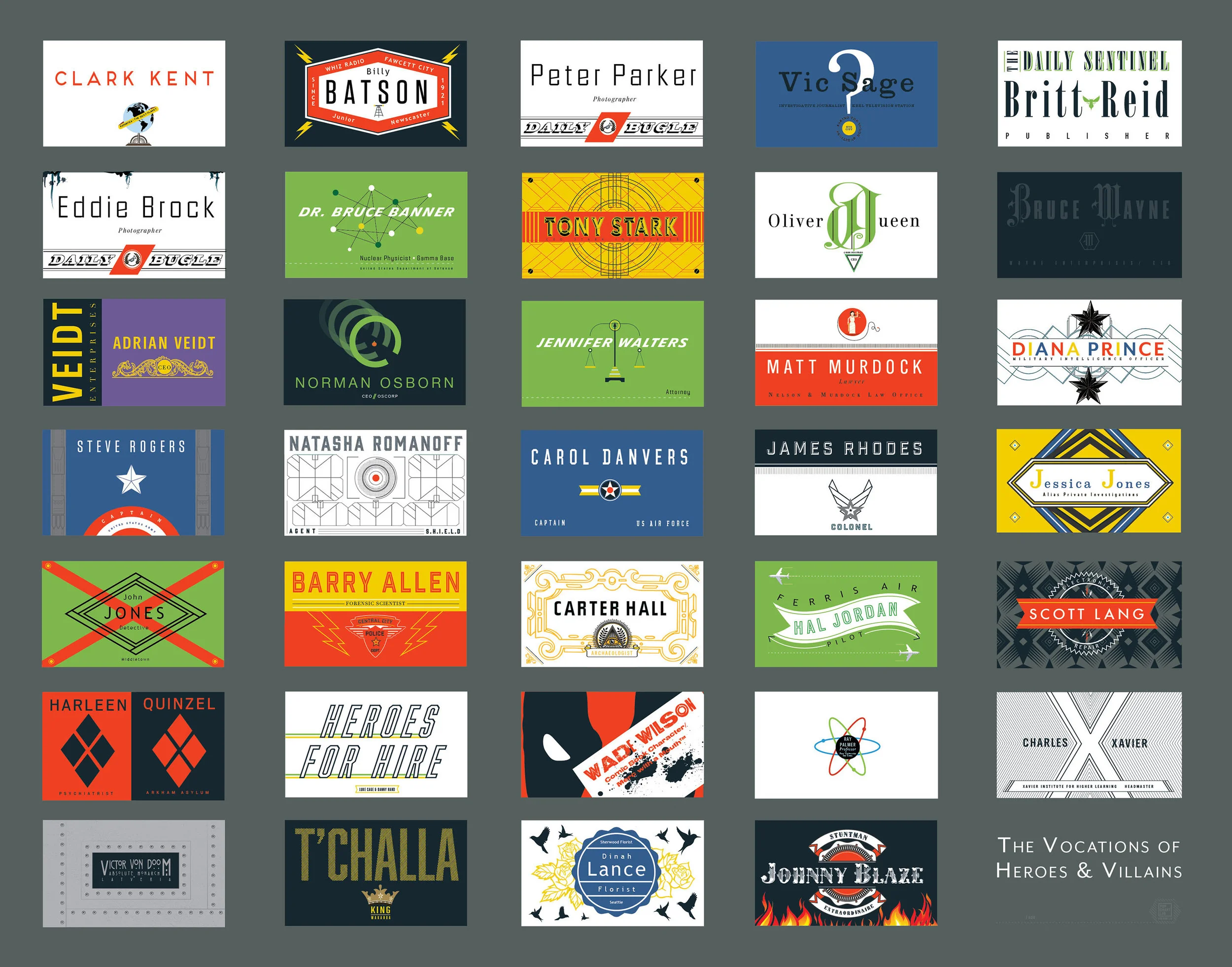 Comic Book Heroes & Villains Get Business Cards in Cool Art Print ...