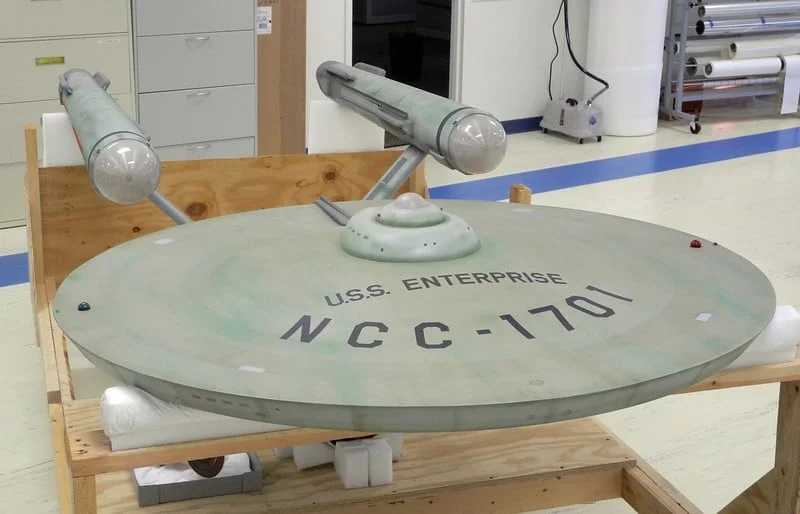 Photo of Original STAR TREK Enterprise Model With The Men Who Built It ...