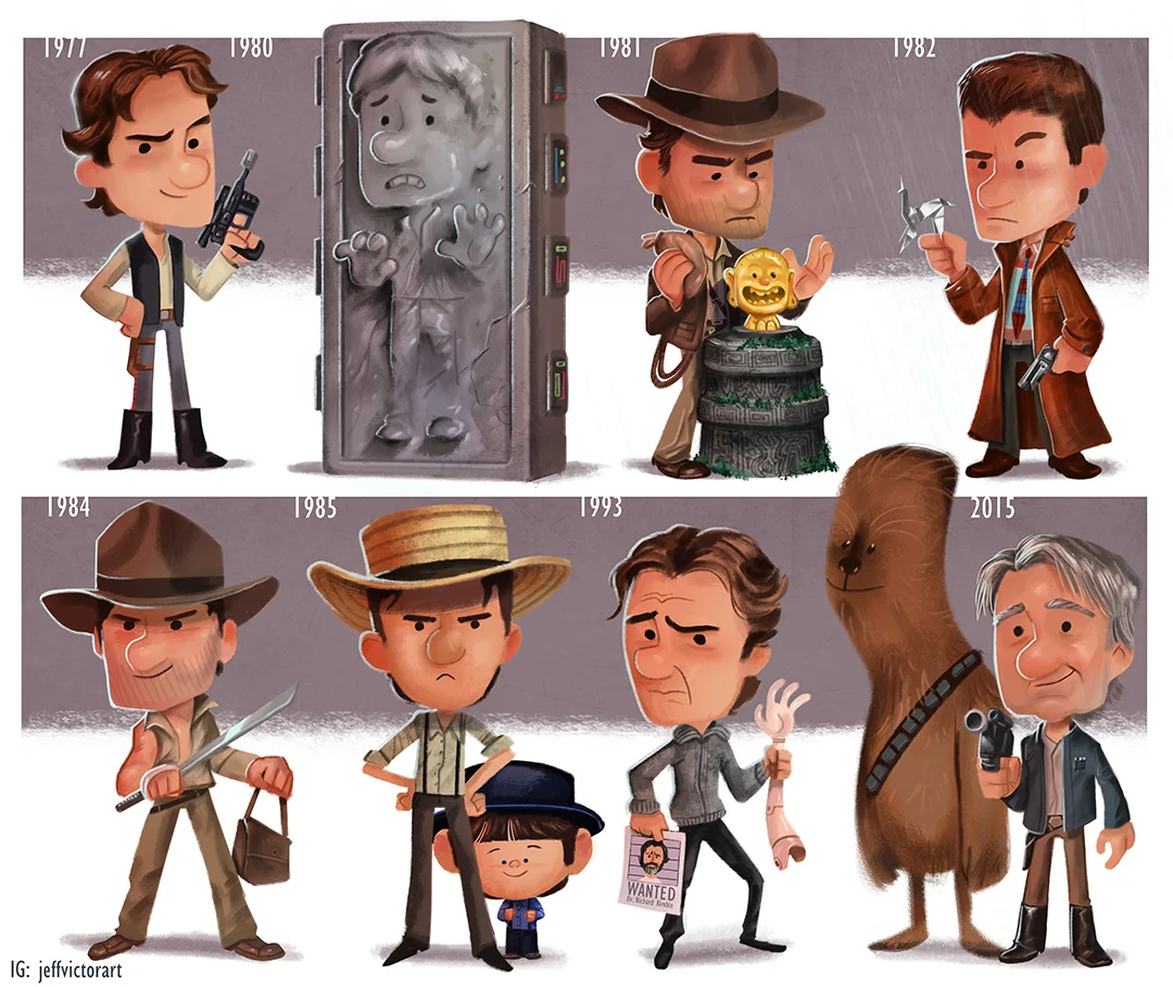 Cartoon Evolutions of Harrison Ford and Samuel L. Jackson by Jeff ...