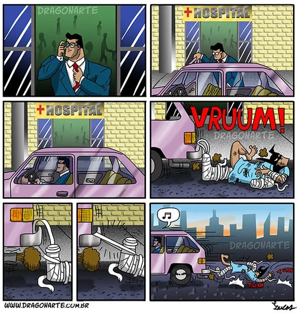 Hilarious Comic Strip Features Superman Visiting Batman in the Hospital ...