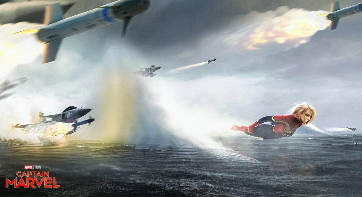 Captain Marvel Flies Into Battle in Awesome Fan Art by Boss Logic ...