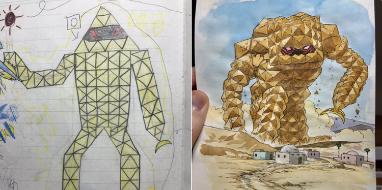 Anime Artist Turns More of His Son's Drawings into Cool Character Art ...