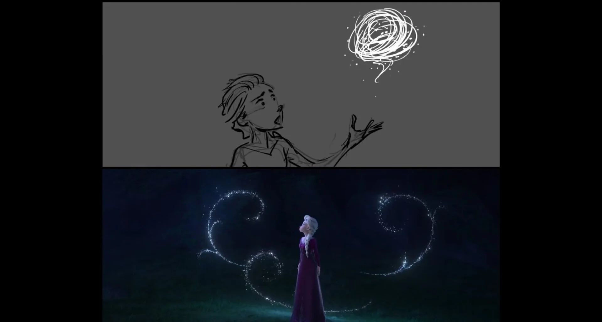 Watch the Storyboard Art for the FROZEN 2 'Into the Unknown' Sequence ...