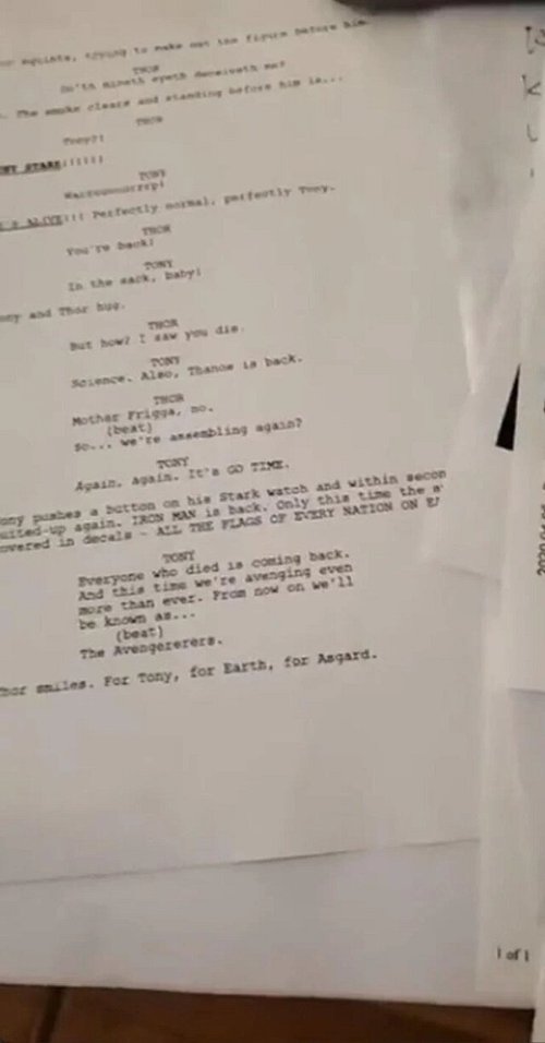 Taika Waititi Shares a Funny Fake Script Page Featuring Tony Stark's ...