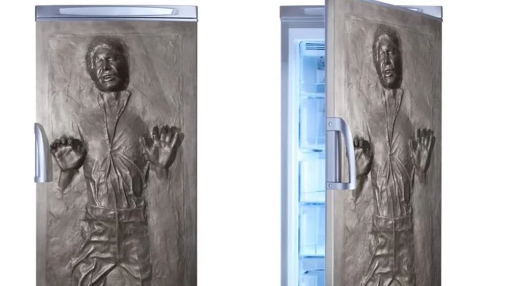 Han Solo in Carbonite Fridge and Door Vinyl Wraps — GeekTyrant
