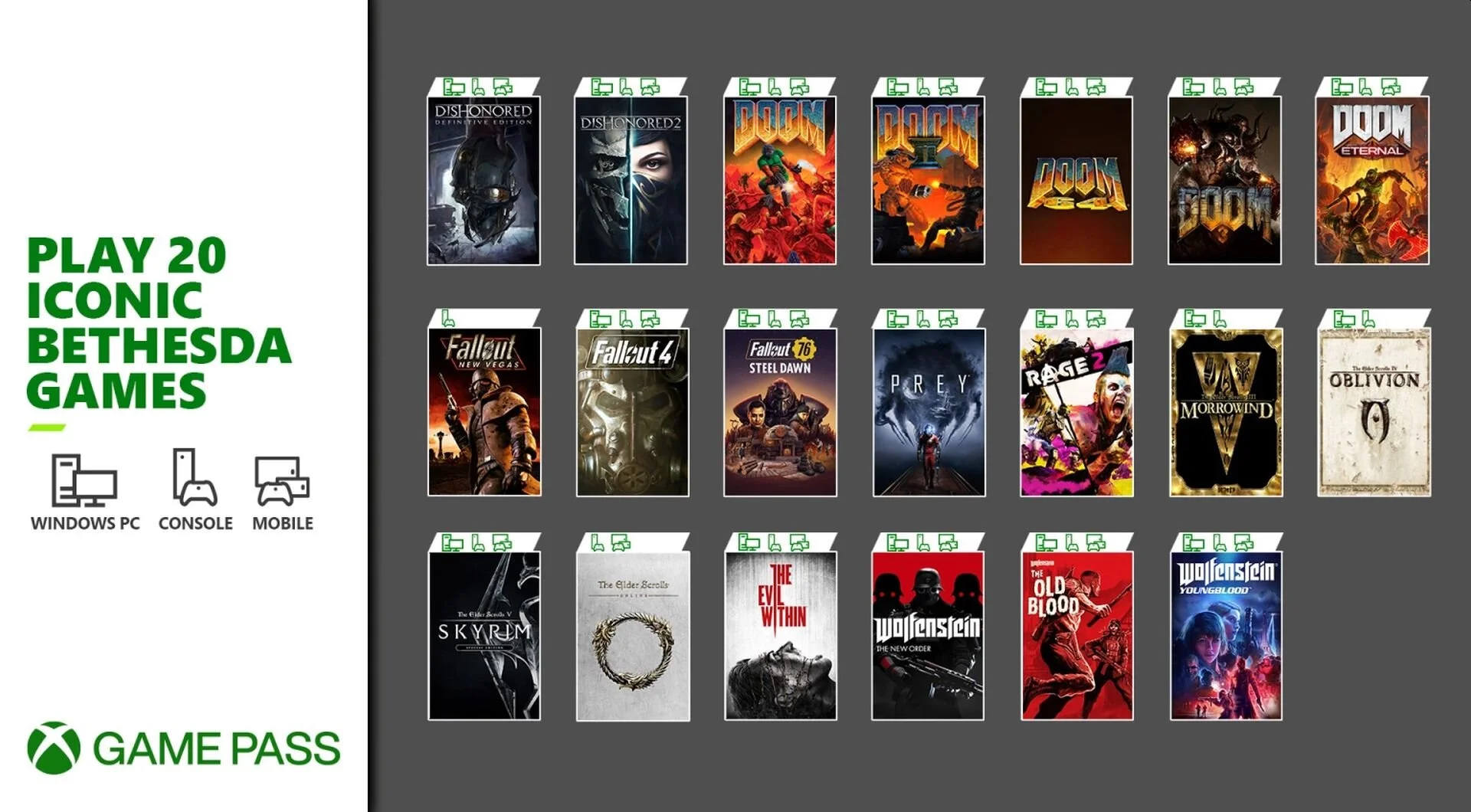 20 Bethesda Games Join Xbox Game Pass Today GeekTyrant 20 Bethesda Games Join Xbox Game Pass Today GeekTyrant