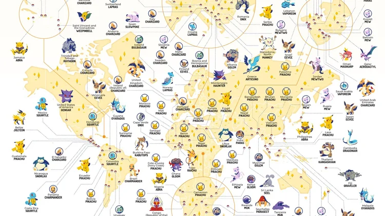 Explore the Most Searched Pokemon of Each Country — GeekTyrant