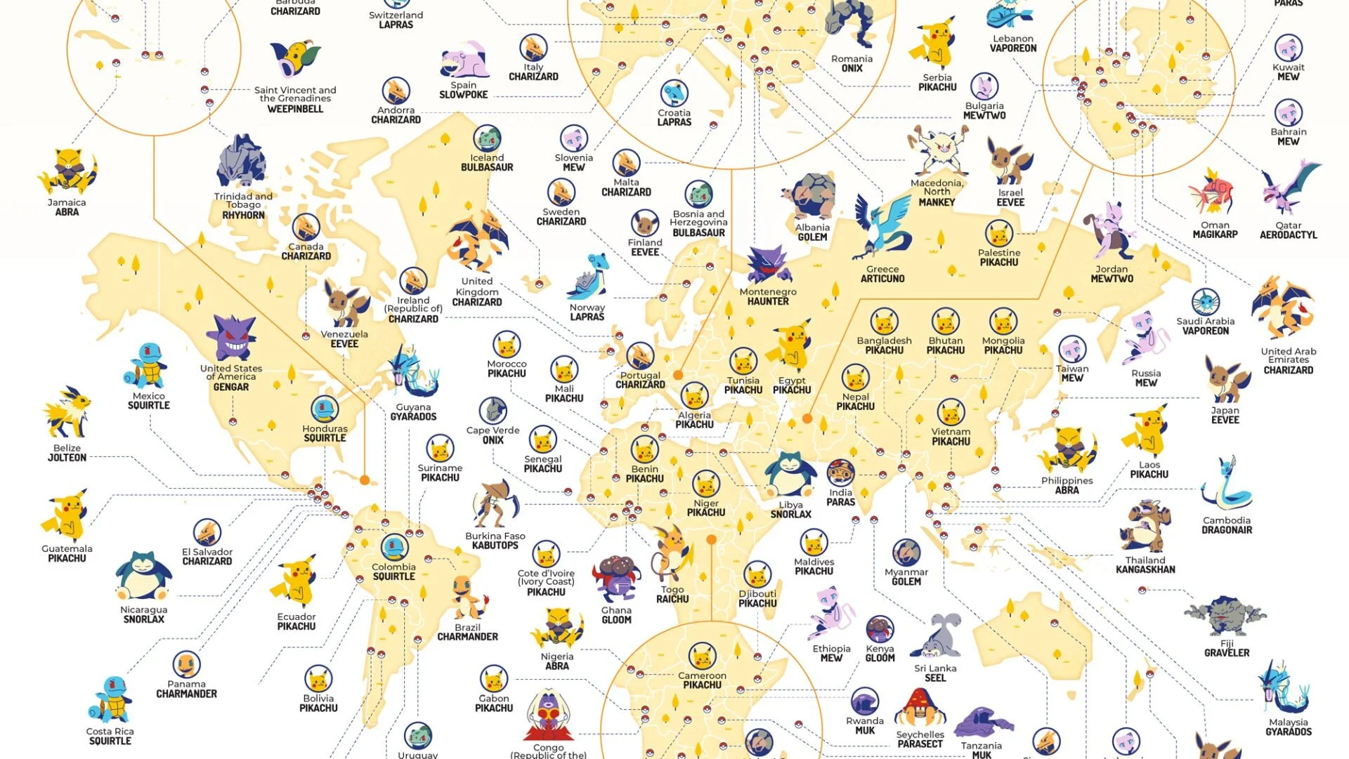Explore The Most Searched Pokemon Of Each Country GeekTyrant Explore The Most Searched Pokemon Of Each Country GeekTyrant