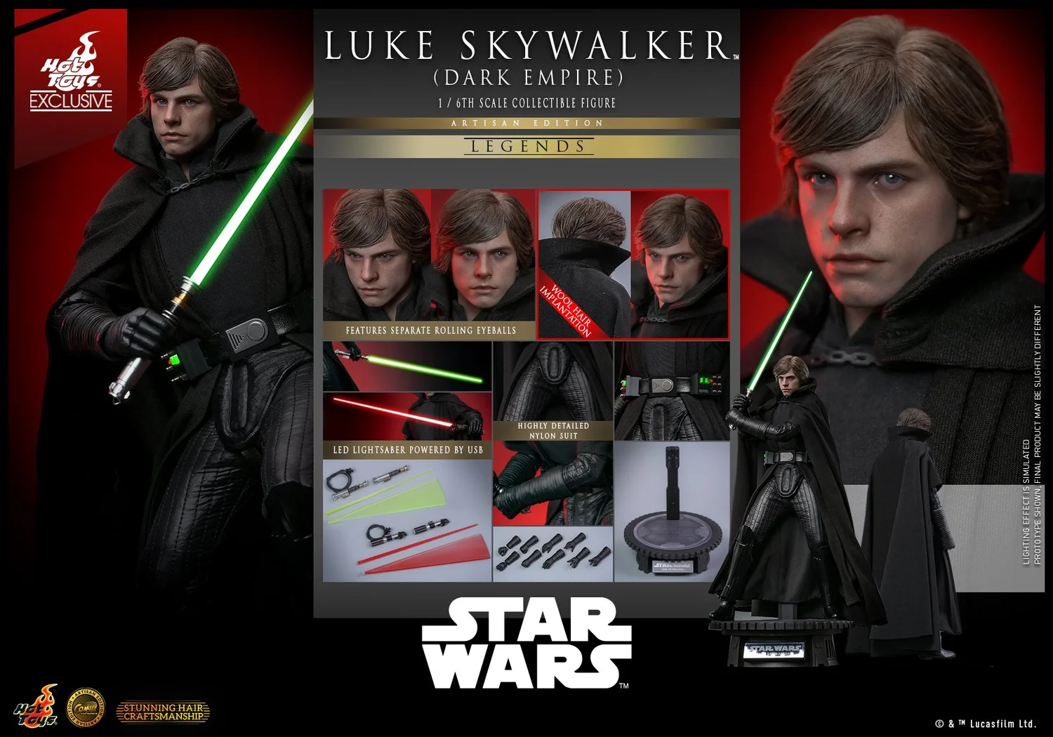 Hot Toys Luke Skywalker (Dark Empire) STAR WARS Action Figure Revealed ...
