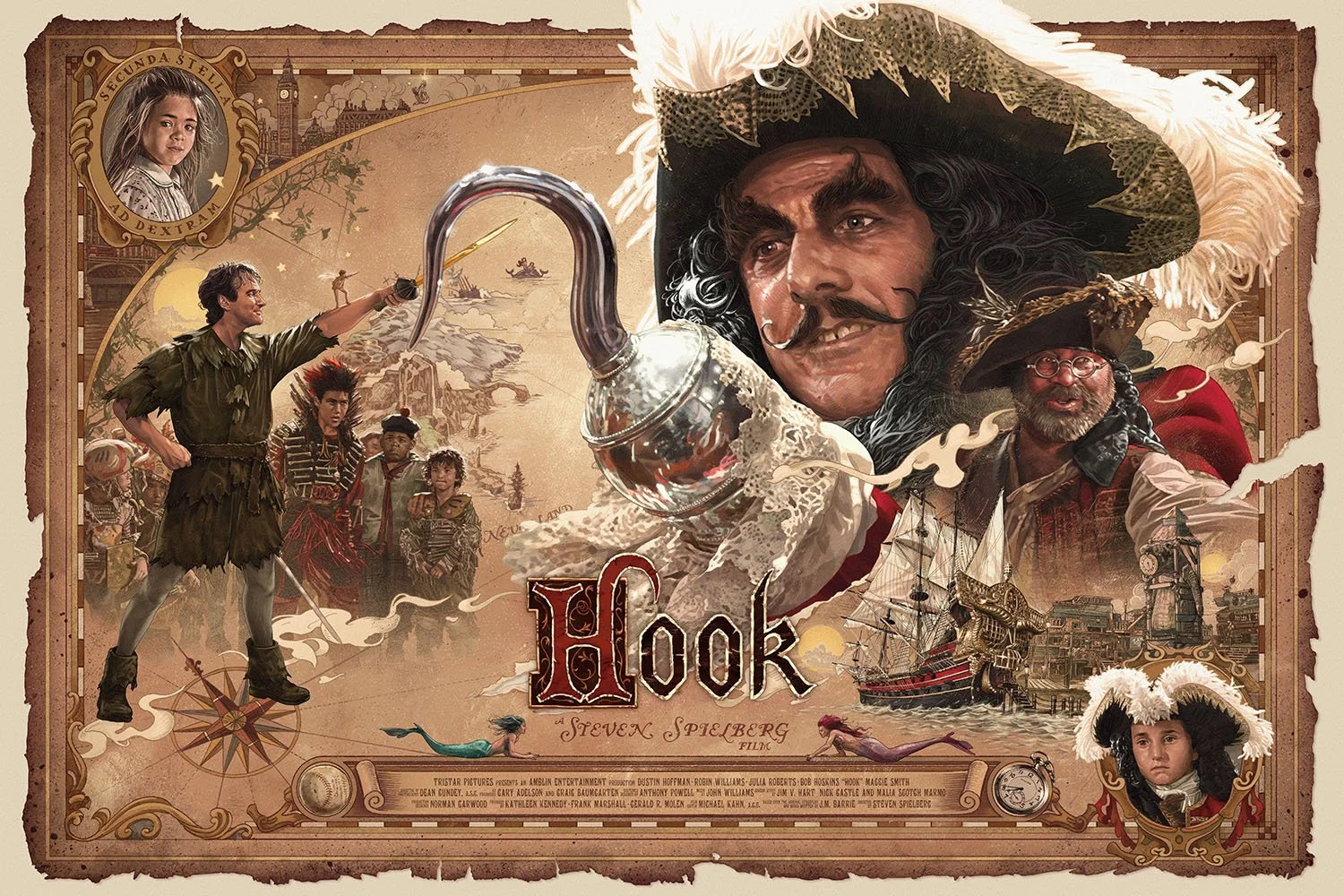 Beautiful Poster Art For Steven Spielberg's HOOK Created By Artist Ruiz ...