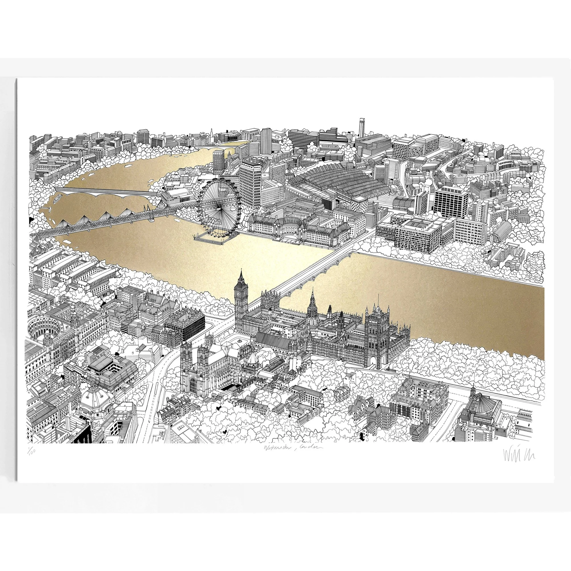 Westminster Pewter Gold, Handmade Limited Edition Screen Print — Will ...