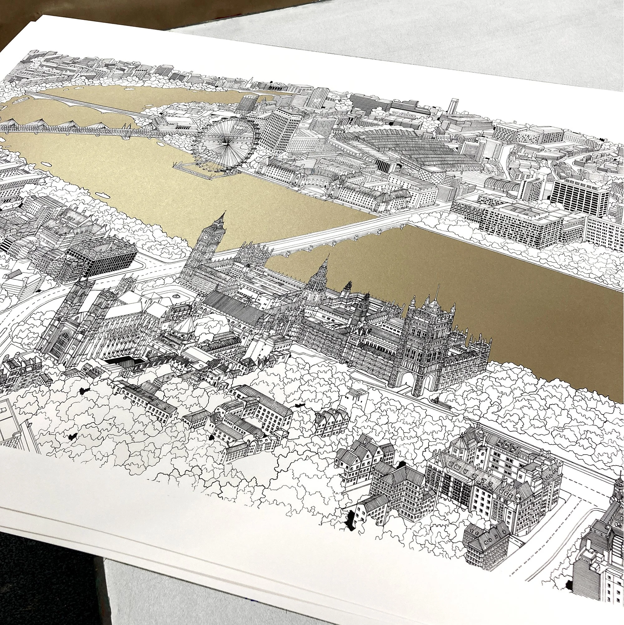 Westminster Pewter Gold, Handmade Limited Edition Screen Print — Will ...
