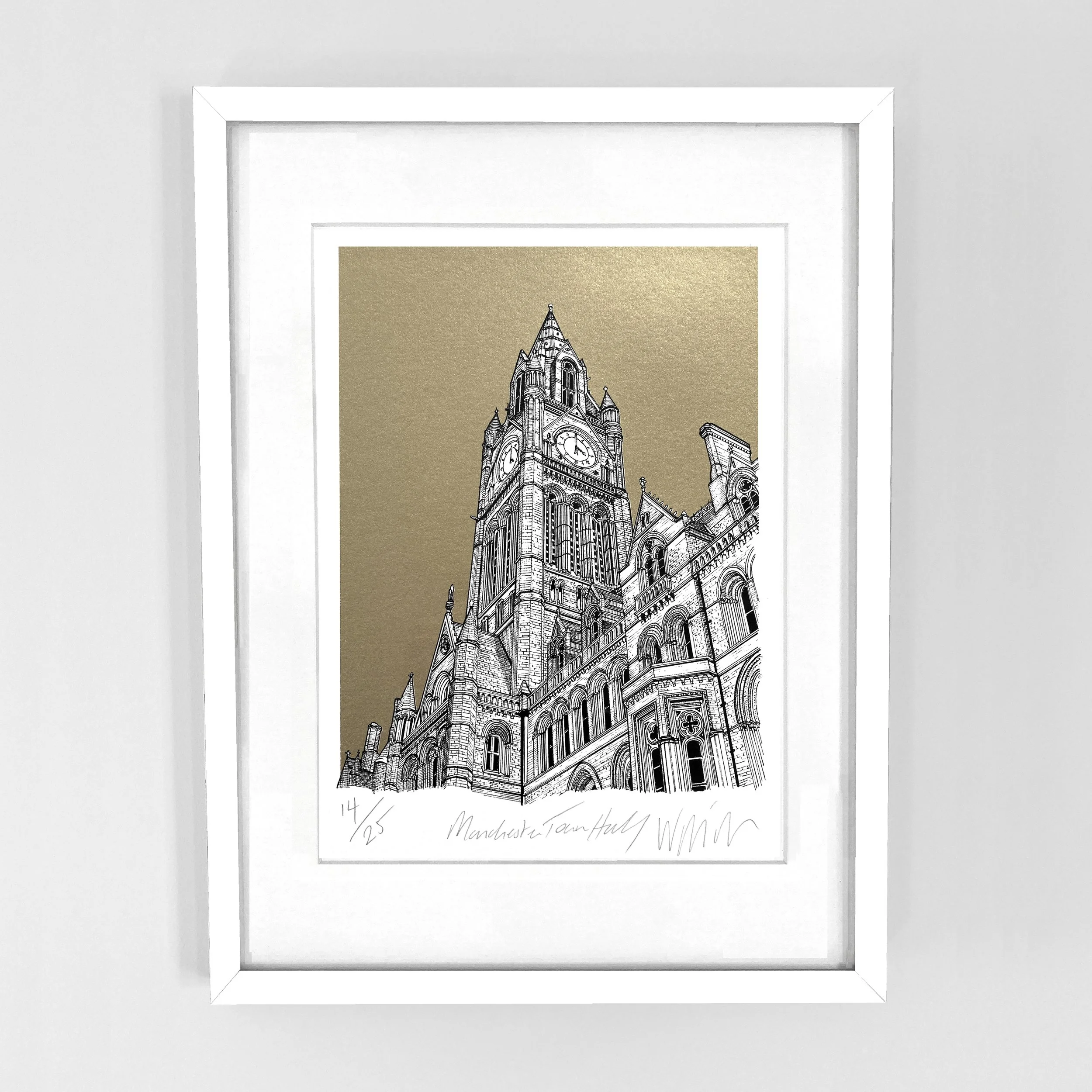 Limited Edition screen print of Manchester Town Hall by Will Clarke ...