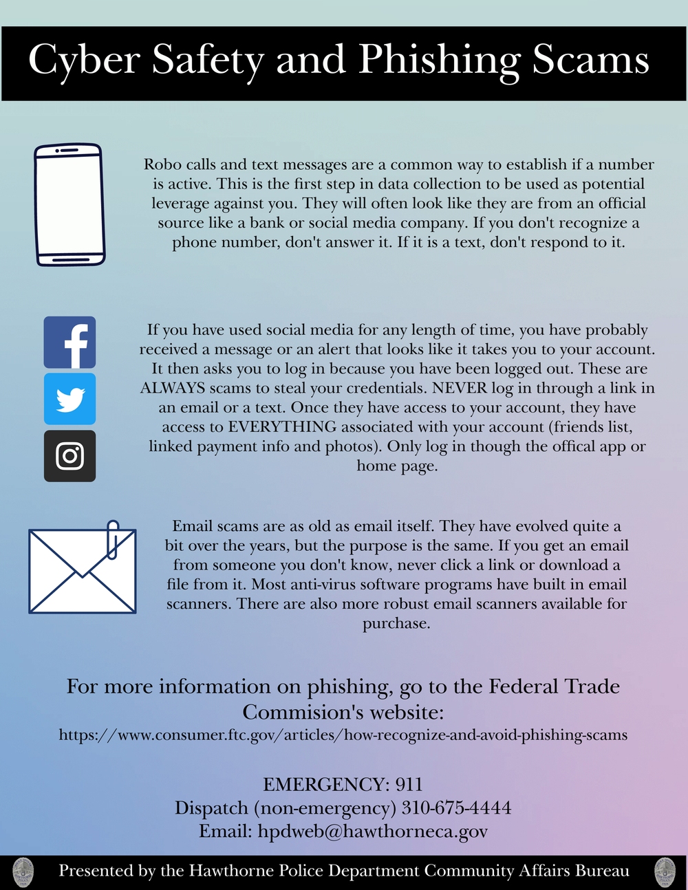 Cyber Security and Phishing Scams — Hawthorne police