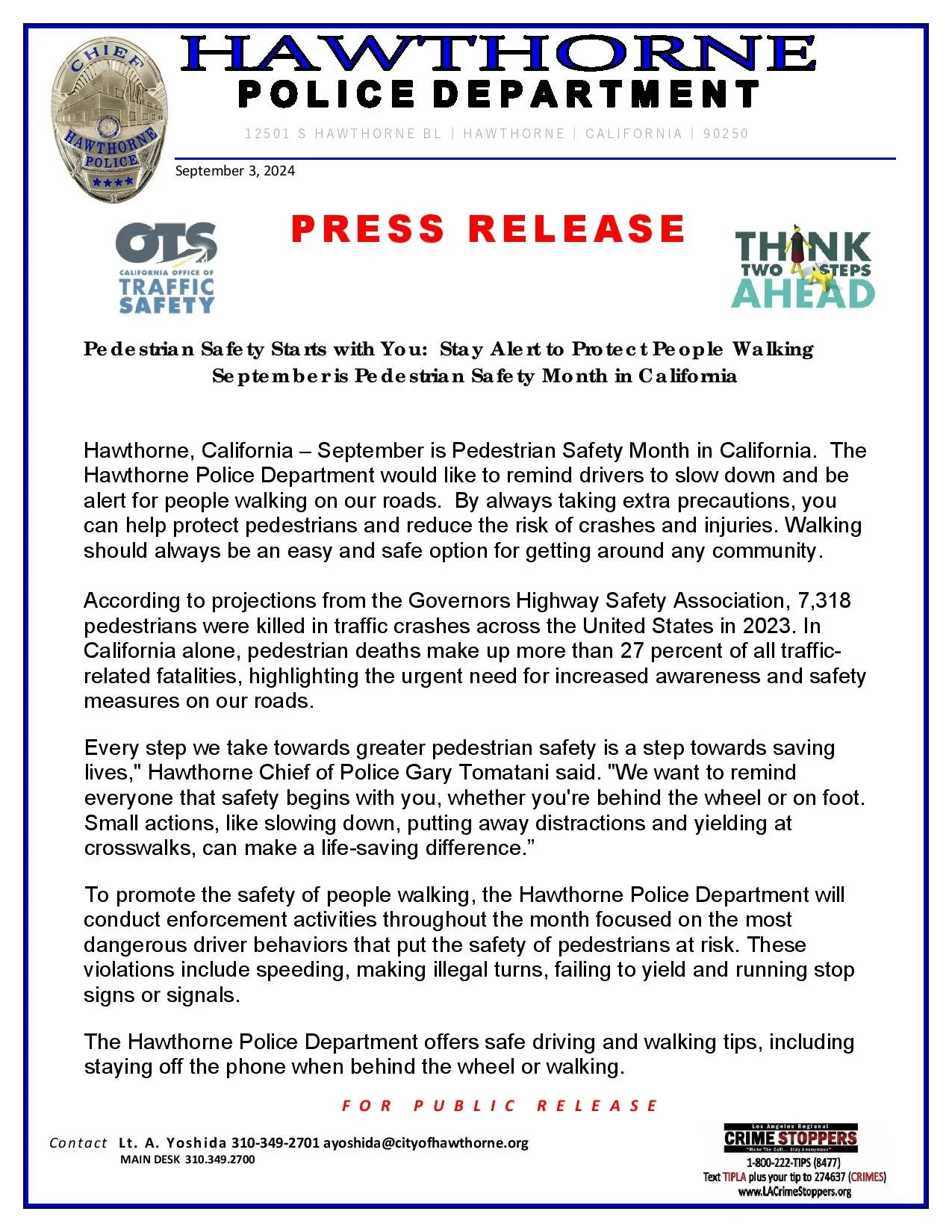 Press Releases — Hawthorne police