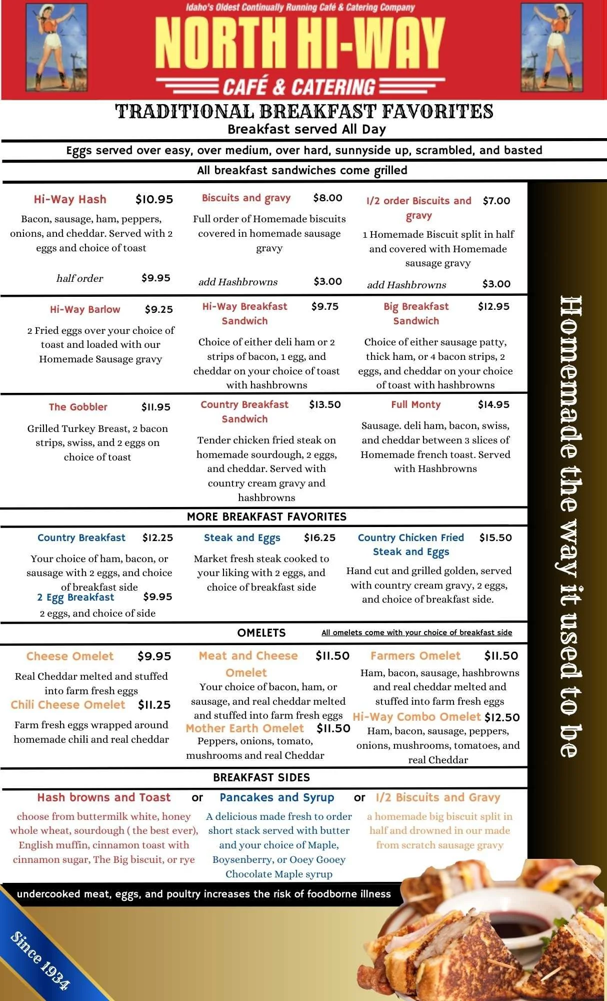 CAFE MENU — North Hi-Way Cafe