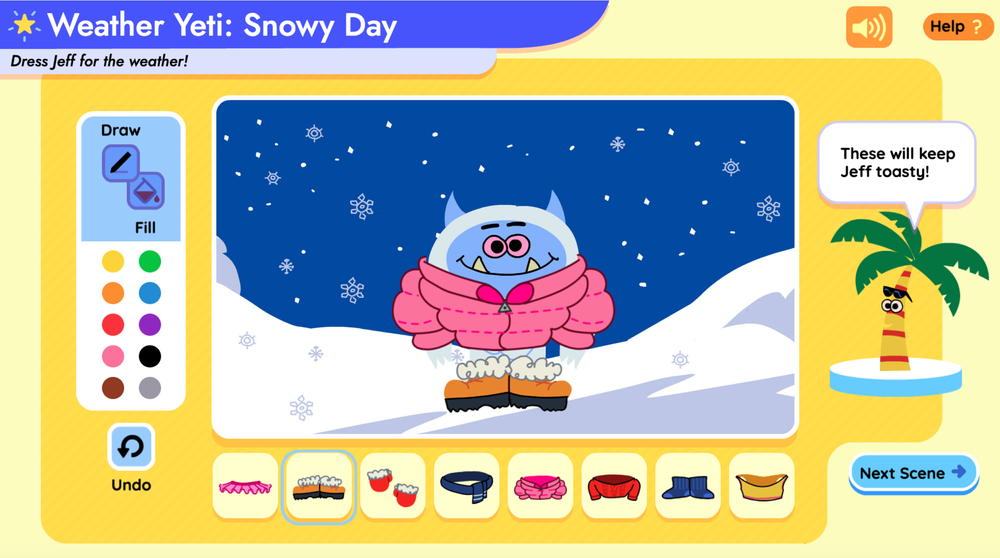 Games: "Animated Atmosphere" Weather Minigames — FableVision Studios