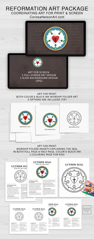 Luther Seal Reformation Coloring Page — Corissa Nelson