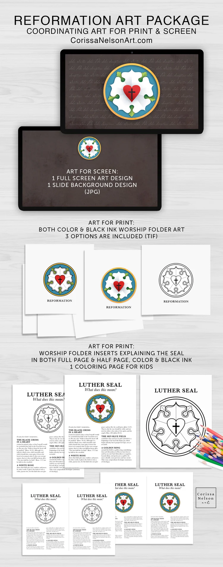 Luther Seal Reformation Coloring Page — Corissa Nelson