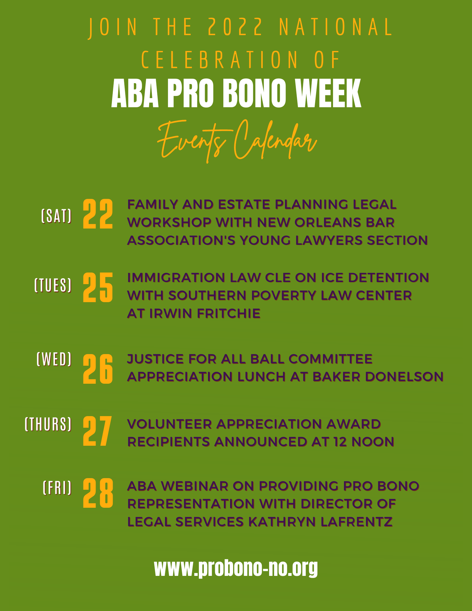 Upcoming Events — The Pro Bono Project