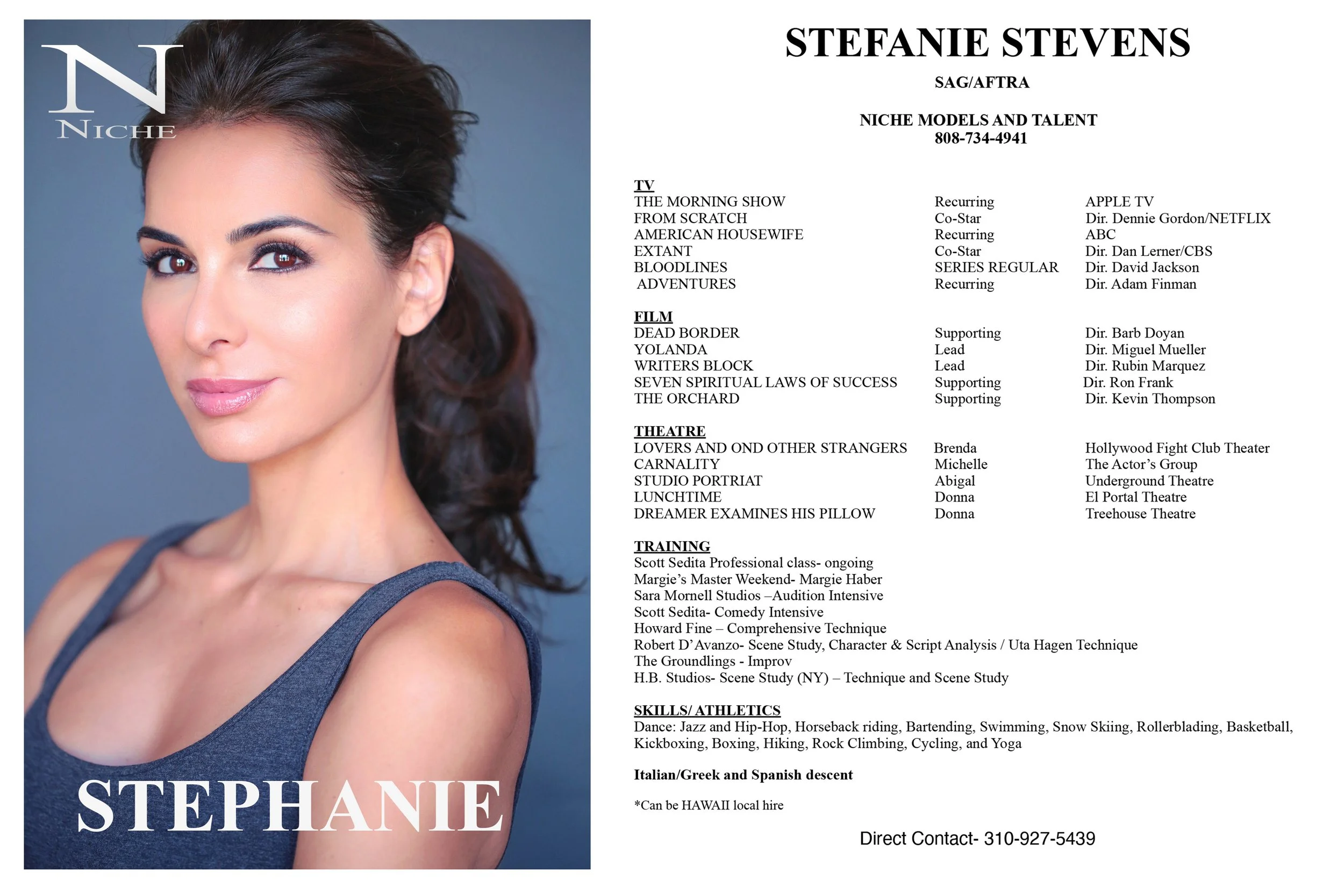 Stefanie Stevens (SAG/AFTRA) — Niche Models & Talent