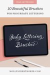 Inky Lettering Procreate Brushes | Molly Suber Thorpe