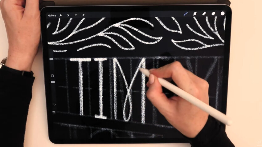 Video Tutorial: Procreate Chalk Brush Lettering Brush Kit | Molly Suber ...