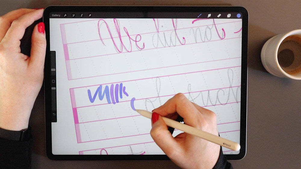 How to Write Backhand Calligraphy with Watercolor Lettering | Molly ...