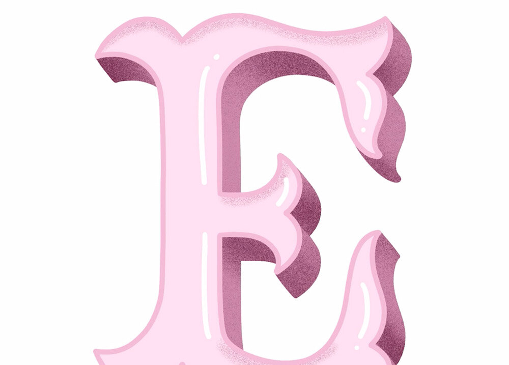 How to Draw a 3D Letter with Drop Shadow in Procreate