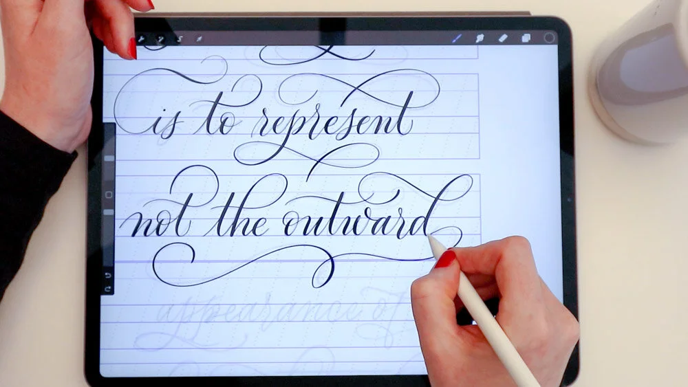 Calligraphy Flourishing Process in Procreate | Molly Suber Thorpe