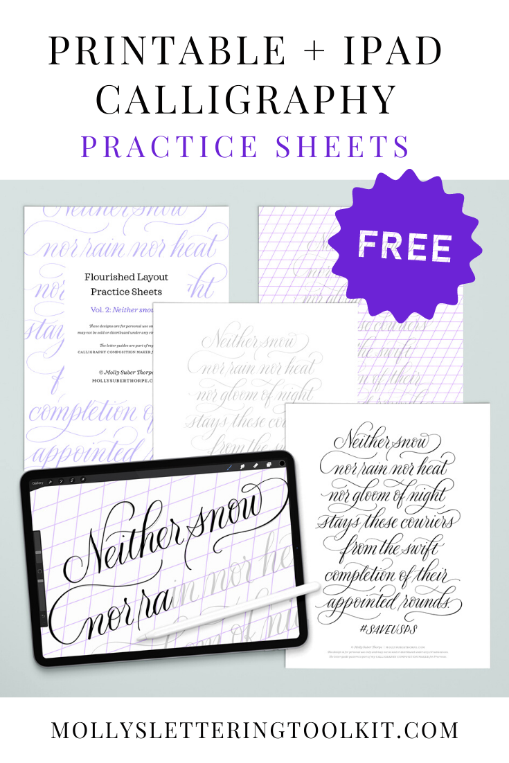 Free Workbook: 8 Principles of Lettering Flourishes | Molly Suber Thorpe