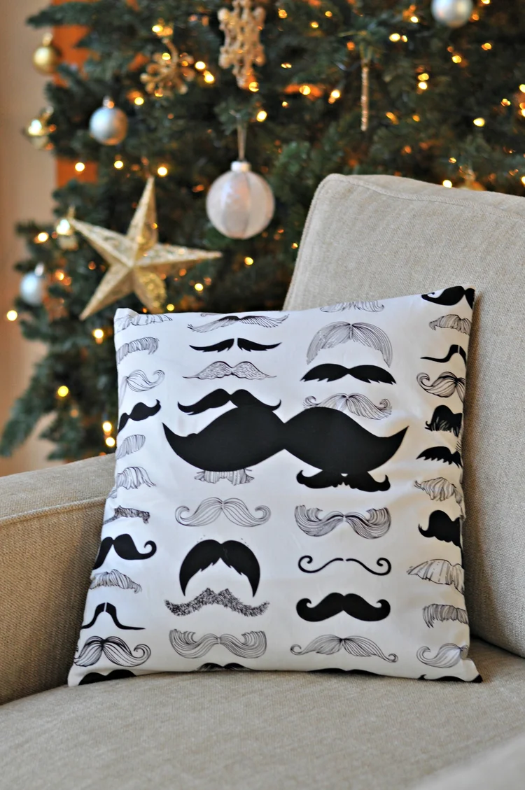 Super Mustache Pillow Cover {Easy Sew Envelope Pillow} — Decor and the Dog