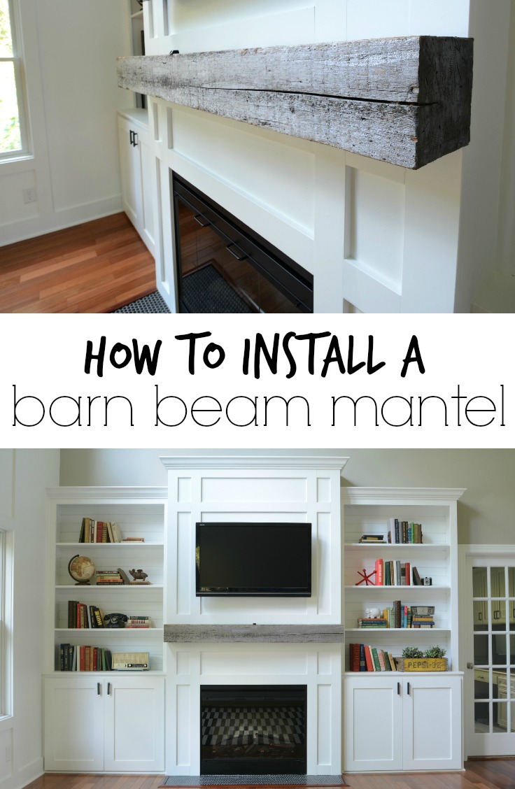 How Install a Barn Beam Mantel — Decor and the Dog