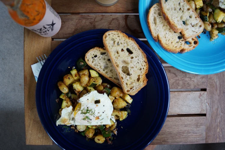 7.8.14 Fingerling Potato and Zucchini Hash — Wisconsin from Scratch