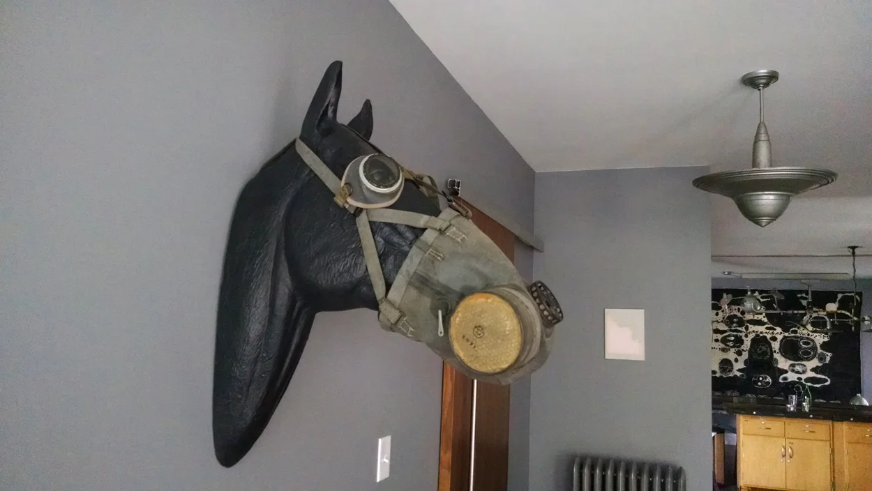 1940's Horse Gas Mask on Display Mount — AGENT GALLERY CHICAGO