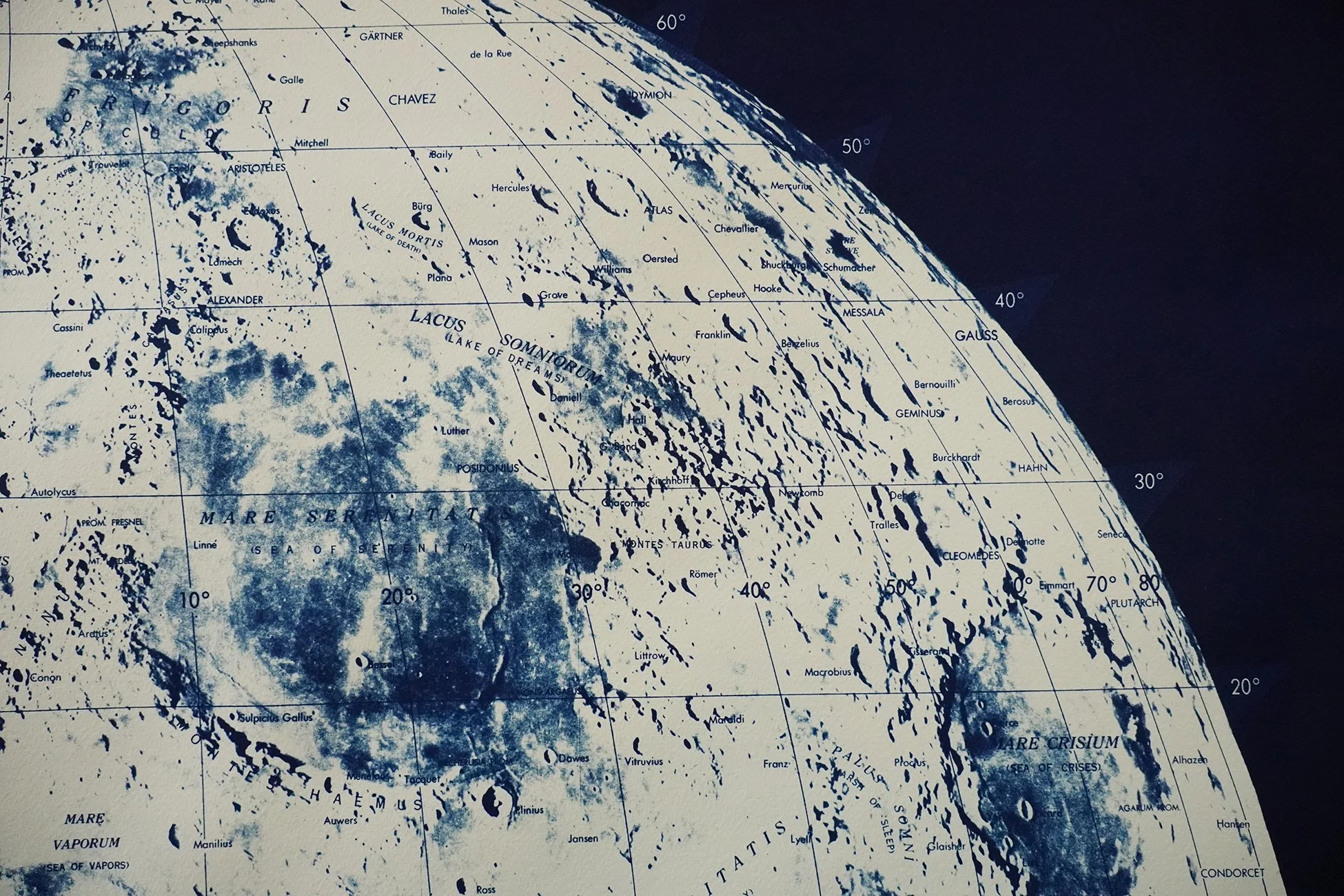 Large Lunar Map Cyanotype on Heavy Watercolor Paper 45.5" x 55" — AGENT ...