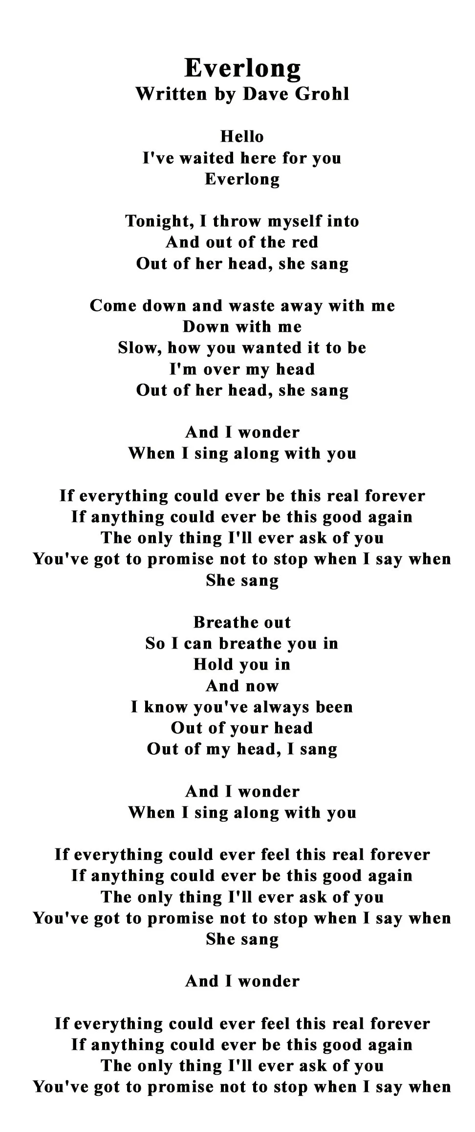 Everlong Lyrics