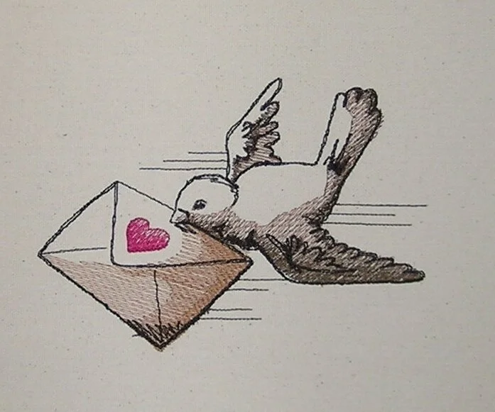 Special Delivery Love Letter Embroidered Canvas Art — debbiewendell.com