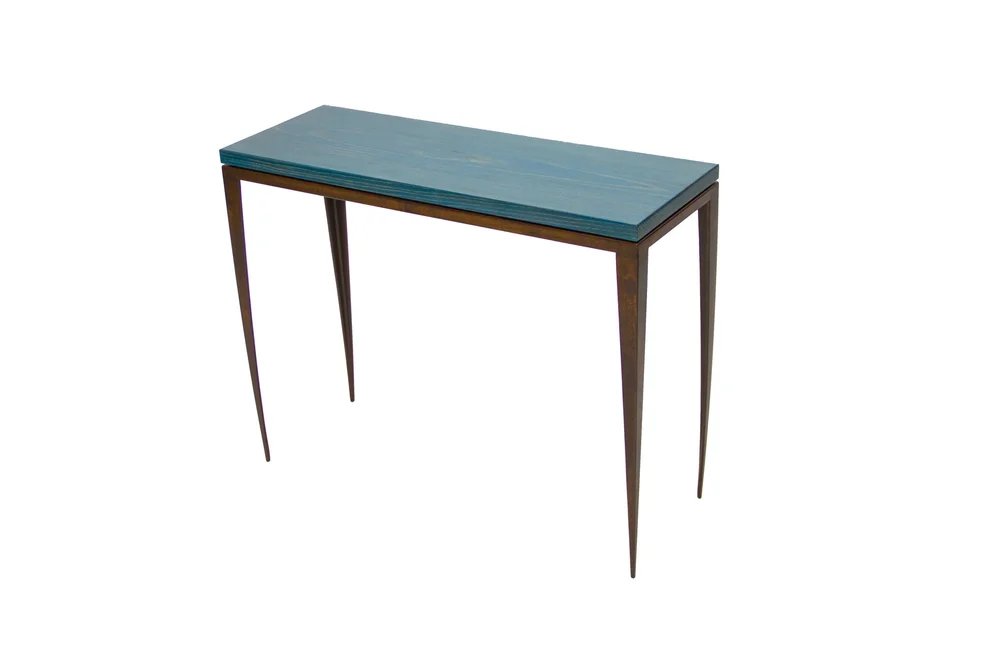 Blue Ceruse Console Table — Custom Metal Work and Welding Classes in ...