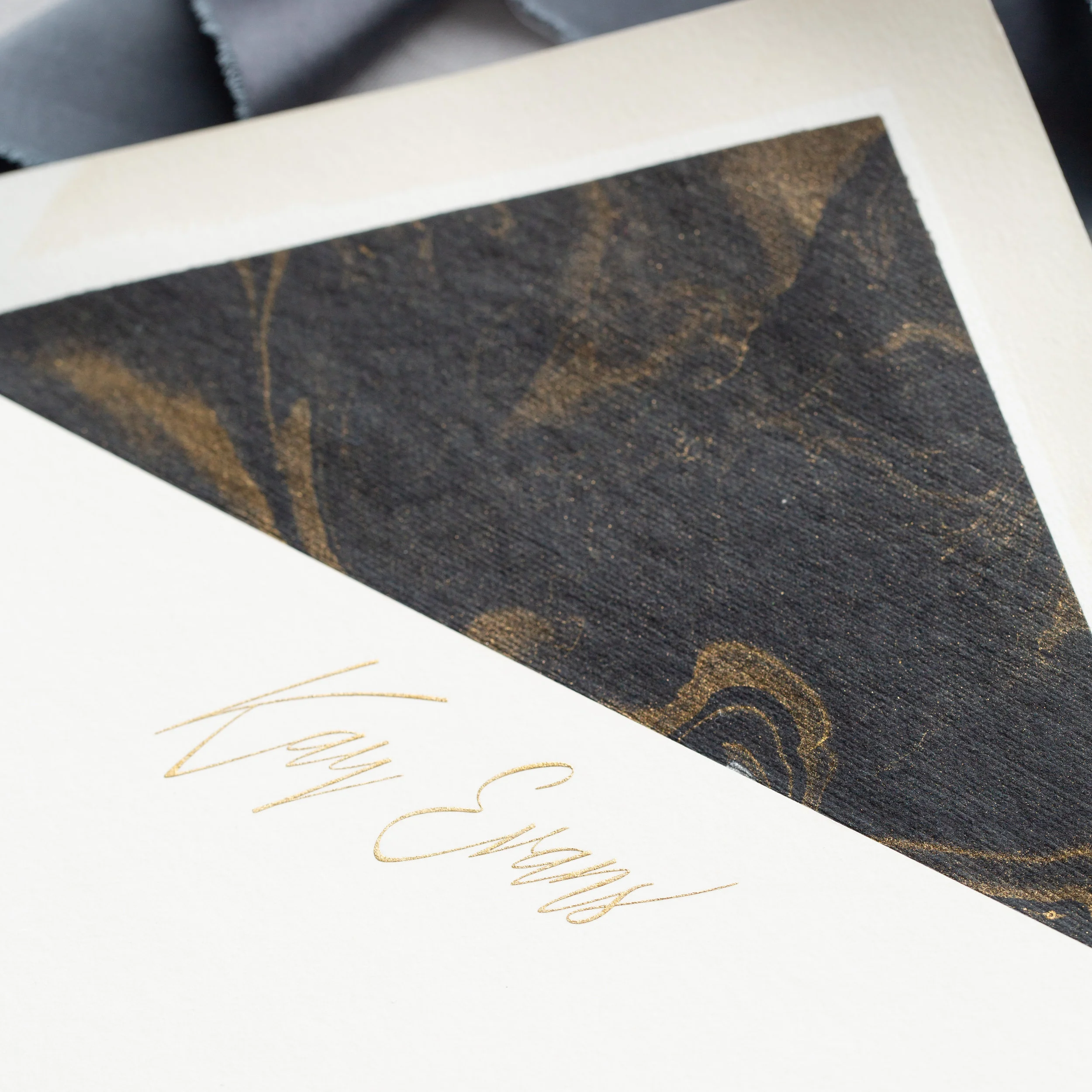 50 Engraved Notecards with FREE Calligraphy Name - #3 Flat Note Card ...